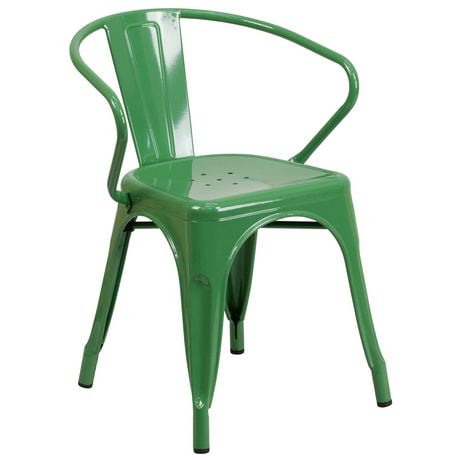 Click here for Flash Furniture Green Metal Indoor-Outdoor Chair W... prices