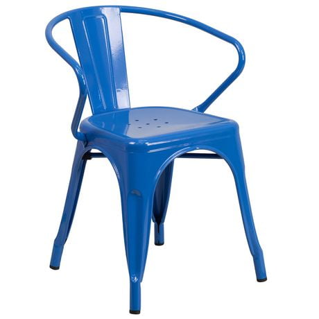 Click here for Flash Furniture Blue Metal Indoor-Outdoor Chair Wi... prices