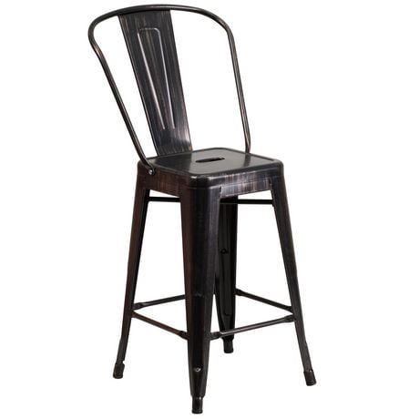 Click here for Flash Furniture 24 High Black-Antique Gold Metal I... prices