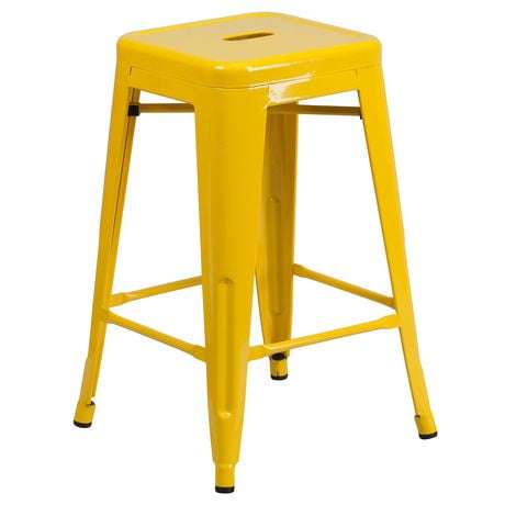 Click here for Flash Furniture 24 High Backless Yellow Metal Indo... prices