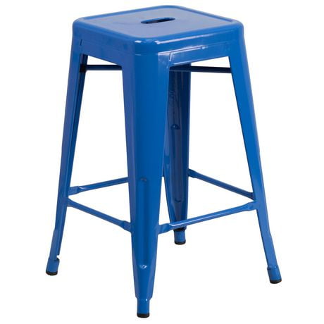 Click here for Flash Furniture 24 High Backless Blue Metal Indoor... prices