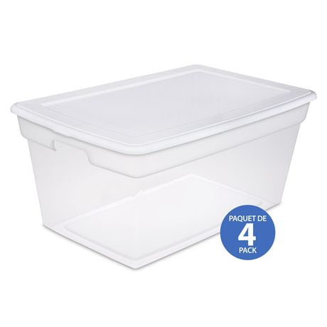 Sterilite 85L Storage Box- White- 4PK | Walmart Canada