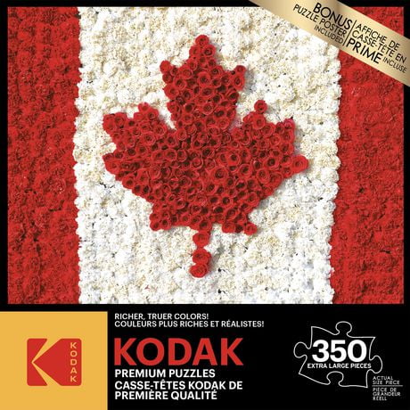 Kodak 350 XL Piece Jigsaw Puzzle - Canadian Flag Made of Flowers ...