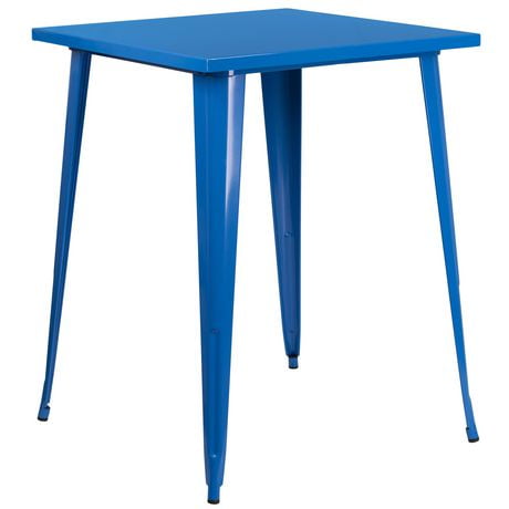 Click here for Flash Furniture 31.5 Square Blue Metal Indoor-Outd... prices