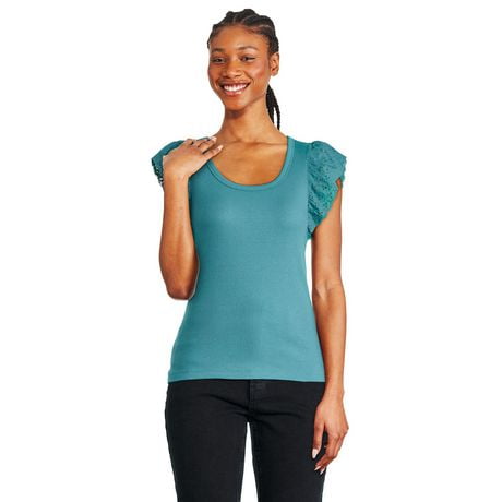 George Women's Flutter Sleeve Tee, Sizes XS-XXL - Walmart.ca