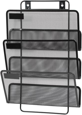 Merangue 3-Slot Mesh Wall File Organizer, Black | Walmart Canada