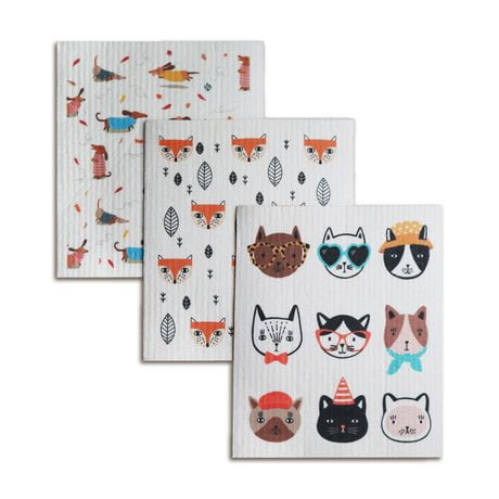 Click here for Hometrends 3Pk Sponge Cloths  Pets Motif Multi 7.5... prices