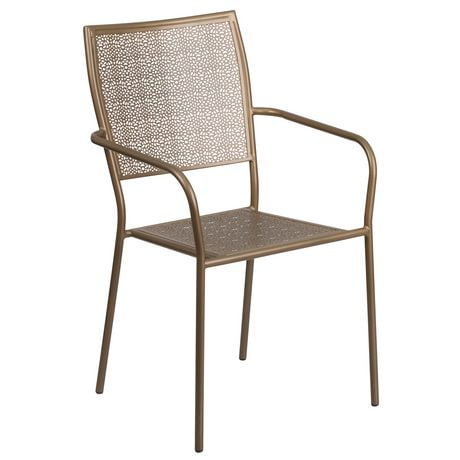 Click here for Flash Furniture Gold Indoor-Outdoor Steel Patio Ar... prices