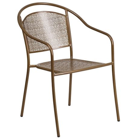Click here for Flash Furniture Gold Indoor-Outdoor Steel Patio Ar... prices