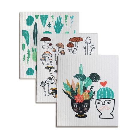 Click here for Hometrends 3Pk Sponge Cloths  Botanical Motif Mult... prices