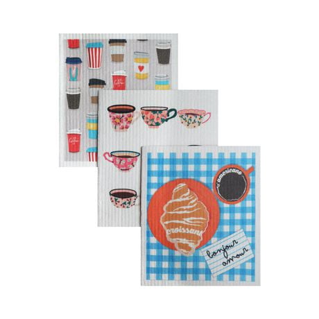 Click here for Hometrends 3Pk Sponge Cloths  Coffee Motif Multi 7... prices
