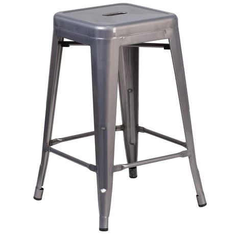 Click here for Flash Furniture 24 High Backless Clear Coated Meta... prices