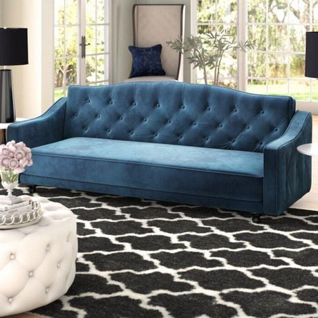 Heavenly Collection Oxford Blue Convertible Sofa | Walmart Canada