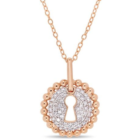 Click here for Miabella 1/5 Carat T. W. Diamond Rose Plated Sterl... prices