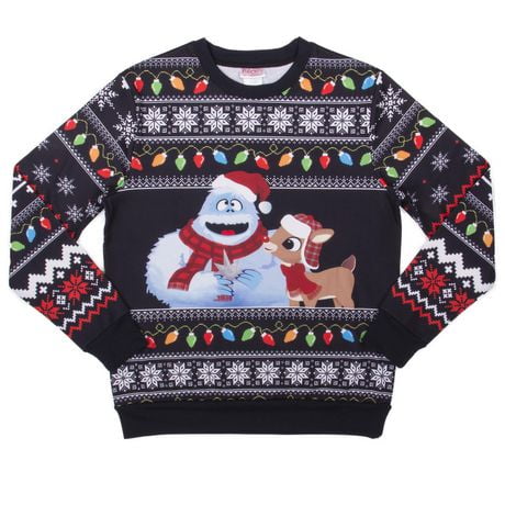 Rudolph, the Red Nosed Reindeer Men`s Long Sleeve X-Mas Sweater ...