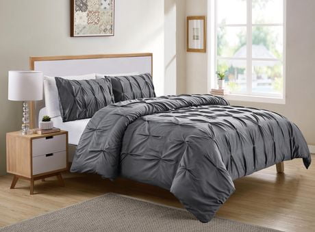Click here for Safdie & Co. Duvet Cover Set 3Pc Dq Pintucked Grey... prices