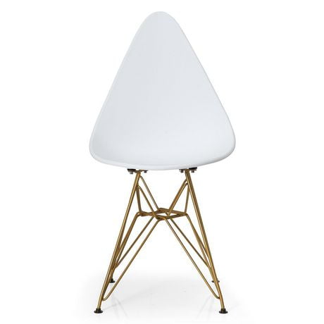 White Drop Chair, Dining Chair, Gold Legs | Walmart Canada