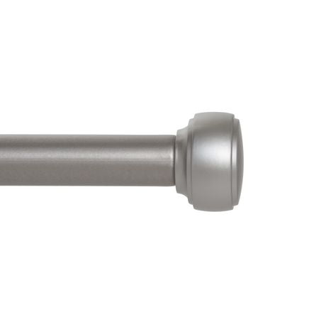 HOMETRENDS CAP 1" DRAPERY ROD SET 60-144" NICKEL, Drapery Rod Set ...