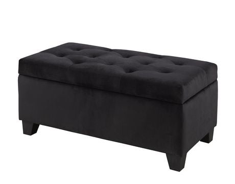 Click here for Brassex Inc Tufted Storage Ottoman  Black Black prices