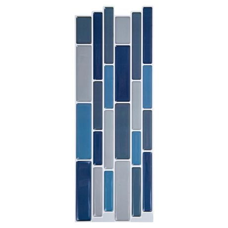 Truu Design Self-Adhesive Peel and Stick Subway Border Tiles, 10 x 3.94 ...