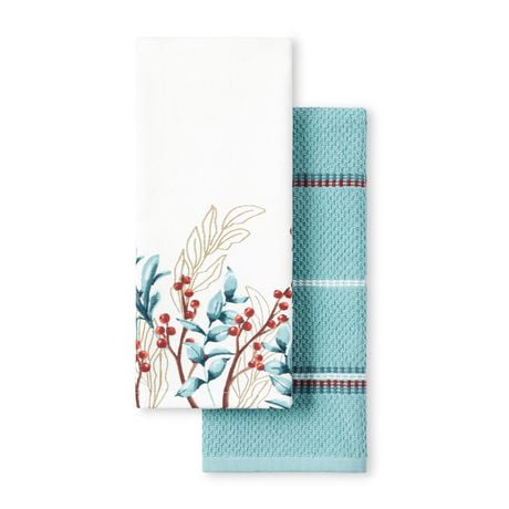 Holiday Time Kitchen Towel Set, Festive design, 100% cotton - Walmart.ca