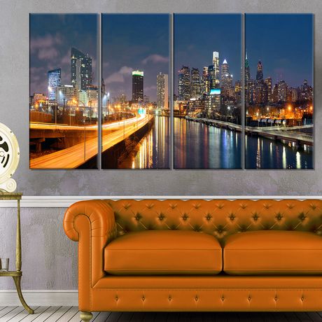 Click here for Design Art Philadelphia Skyline At Night Cityscape... prices