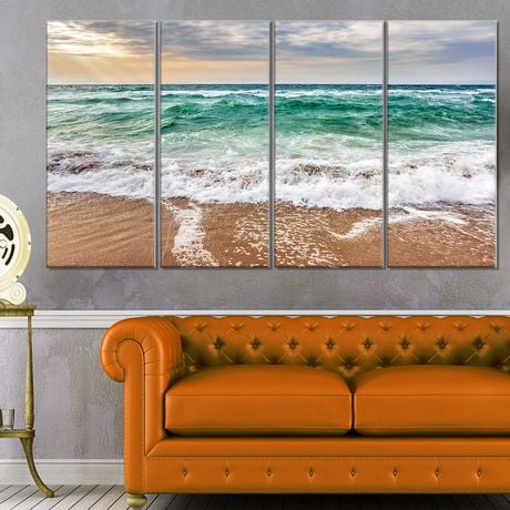 Click here for Design Art Crystal Clear Blue Foaming Waves Seasho... prices