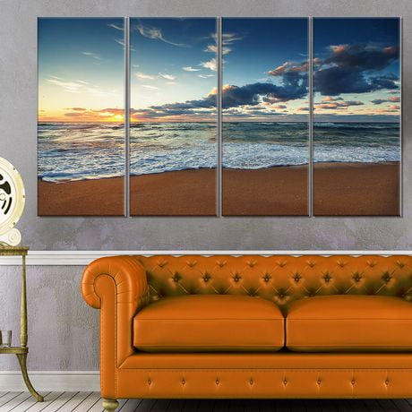 Click here for Design Art Sunrise And Glowing Waves In Ocean Seas... prices