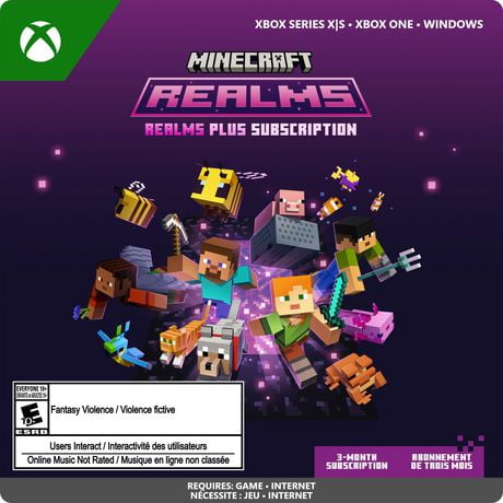 Minecraft Realms Plus 3-Month Subscription - Xbox Series X|S and Xbox ...