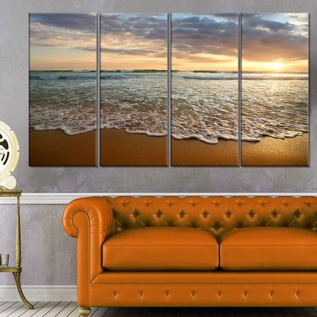 Click here for Design Art Bright Cloudy Sunset In Calm Ocean Cont... prices