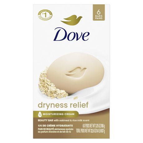 Dove Beauty Bar Soap for Calm, Replenished Skin, Oatmeal and Rice Milk ...