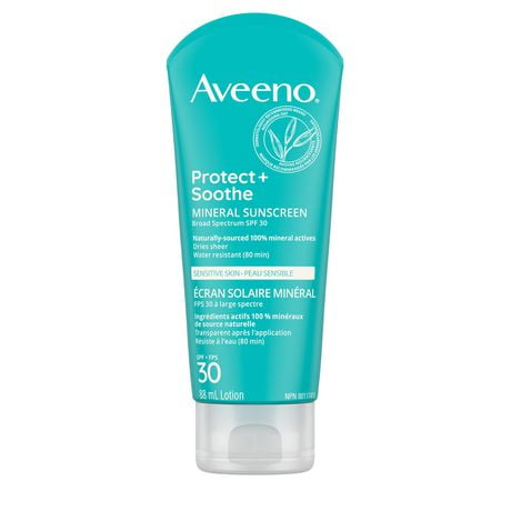 Aveeno Protect + Soothe Sensitive Skin Mineral Sunscreen SPF 30, Oat ...