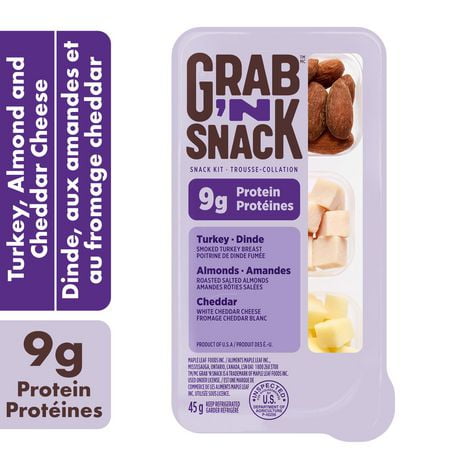 Grab 'N Snack Turkey Almond and Cheddar Cheese Snack Kit, 45 g - Walmart.ca