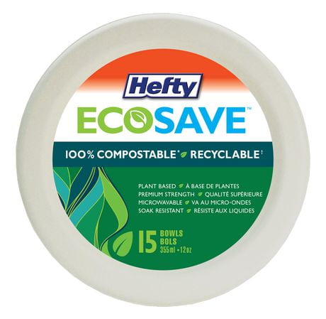 Hefty EcoSave® Bowls Paper Plates Compostable Disposable Plates, 12oz ...
