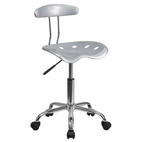 Click here for Flash Furniture Vibrant Silver And Chrome Swivel T... prices
