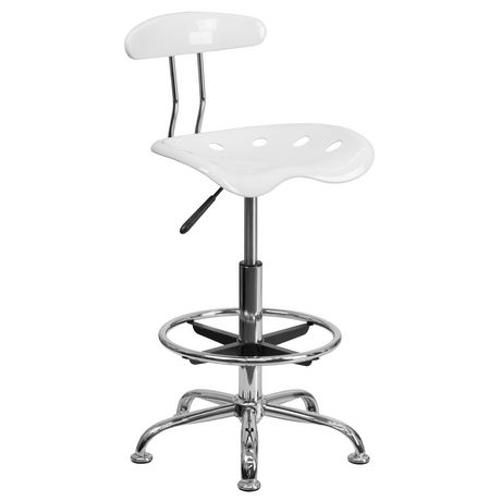 Click here for Flash Furniture Vibrant White And Chrome Drafting... prices