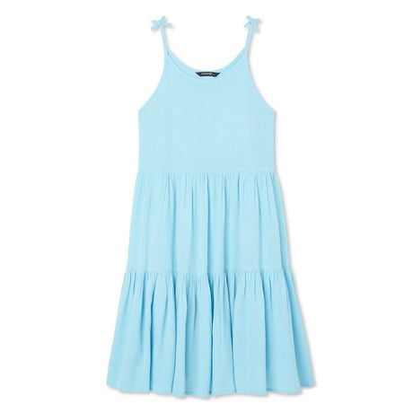 Click here for George Girls Tiered Crinkle Dress Turquoise 4 prices