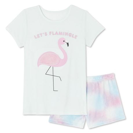 Click here for George Girls Tee And Plush Short Pajamas 2-Piece S... prices