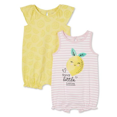 Click here for George Baby Girls Jersey Romper 2-Pack Yellow 18-2... prices