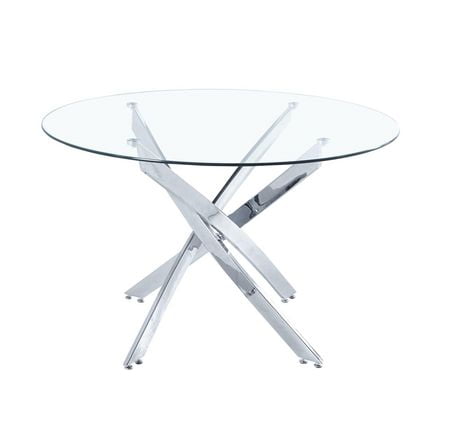 Heavenly Collection Star Dining Table, Tempered Glass Dining Table, Round Glass Dining Table ...