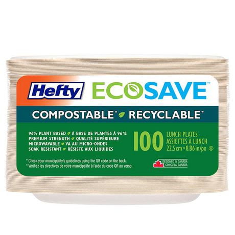 Hefty ECOSAVE 8.86" Lunch plates 100-count, Hefty ECOSAVE 8.86" Lunch ...