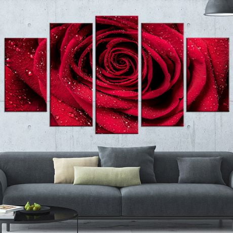 Click here for Design Art Red Rose Petals With Rain Droplets Flor... prices