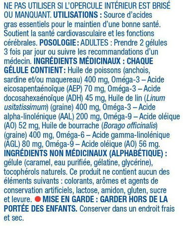 Equate Omega 3-6-9 1200mg Flaxseed, Fish, Borage Oil | Walmart Canada