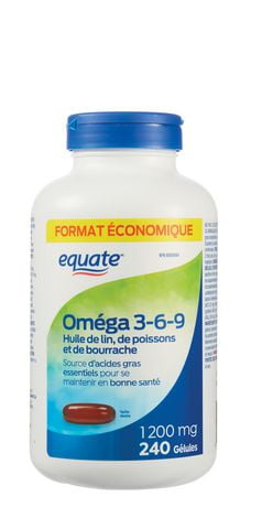 Equate Omega 3-6-9 1200mg Flaxseed, Fish, Borage Oil | Walmart Canada