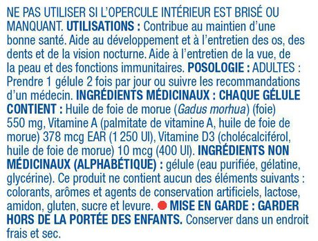 Equate Cod Liver Oil 550mg | Walmart Canada