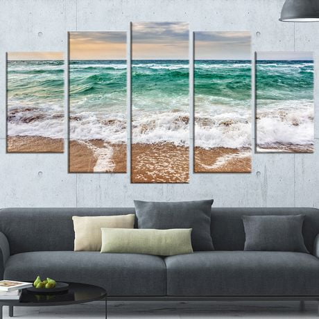 Click here for Design Art Crystal Clear Blue Foaming Waves Seasho... prices