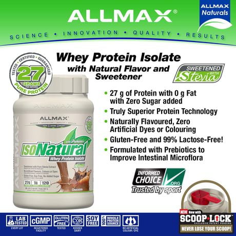Allmax Isonatural Whey Protein Isolate Chocolate Supplement Powder ...