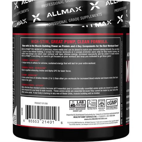 Allmax Muscleprime Prime Pre workout Supplement Powder | Walmart Canada