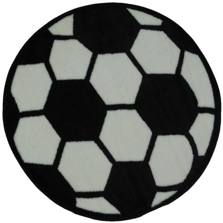 Click here for Fun Rugs Fun Time Shape Round Black And White Socc... prices