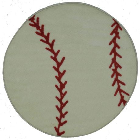 Click here for Fun Rugs Fun Time Shape Round White And Red Baseba... prices